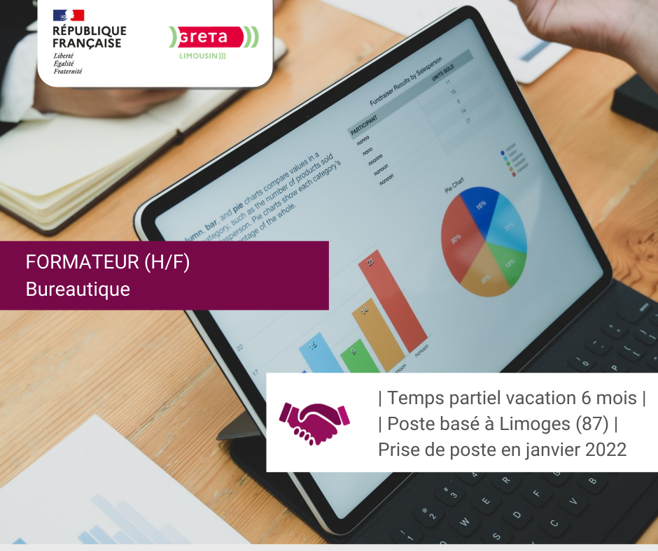 Offre d'emploi : Formateur H/F en bureautique - GRETA du Limousin