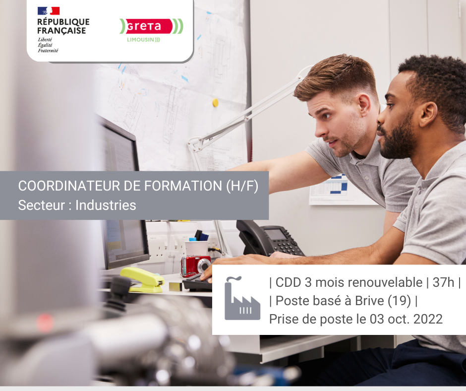 [Offre d'emploi] Coordinateur de formation H/F - GRETA du Limousin