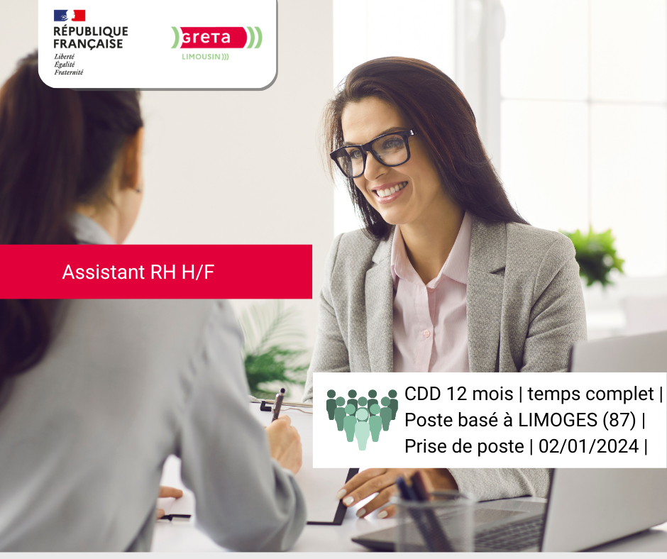 [Offre D'emploi] Assistant RH H/F - GRETA du Limousin