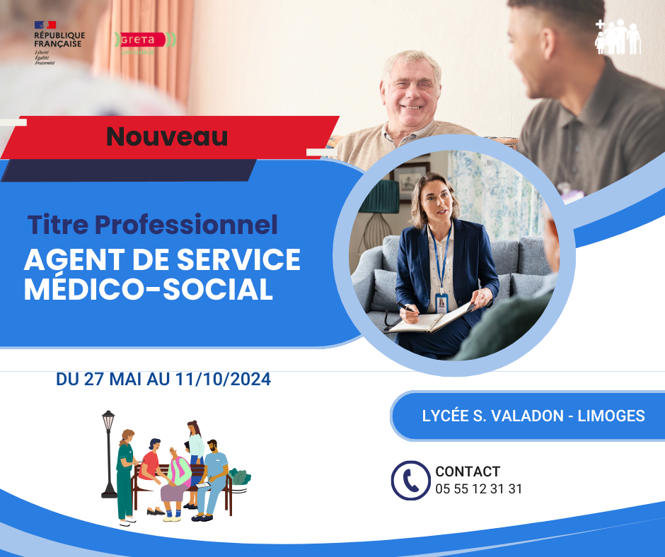 Nouvelle formation : le Titre Professionnel Agent de service médico ...