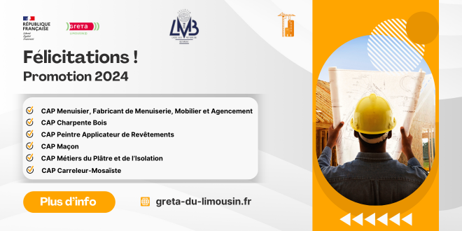 Résultats aux Examens des Formations HSP Bâtiment du LMB Felletin pour ...