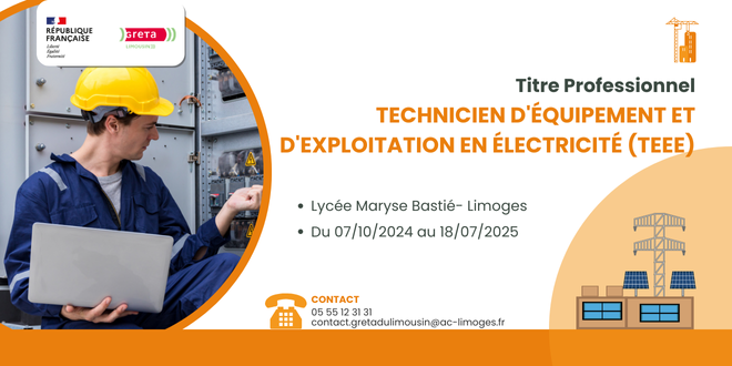 Titre Professionnel de Technicien d'Équipement et d'Exploitation en ... Titre Professionnel de Technicien d'Équipement et d'Exploitation en ...