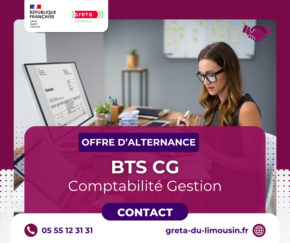 [Offre alternance] BTS Comptabilité Gestion - GRETA du Limousin